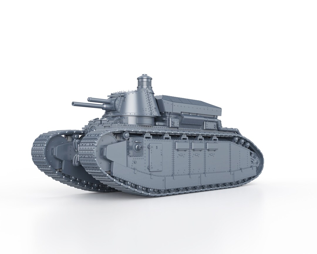 WWII French Tank FCM 2C Normandy 1/100 15mm 1/87 Ho 1/72 20mm 1/56 28mm ...