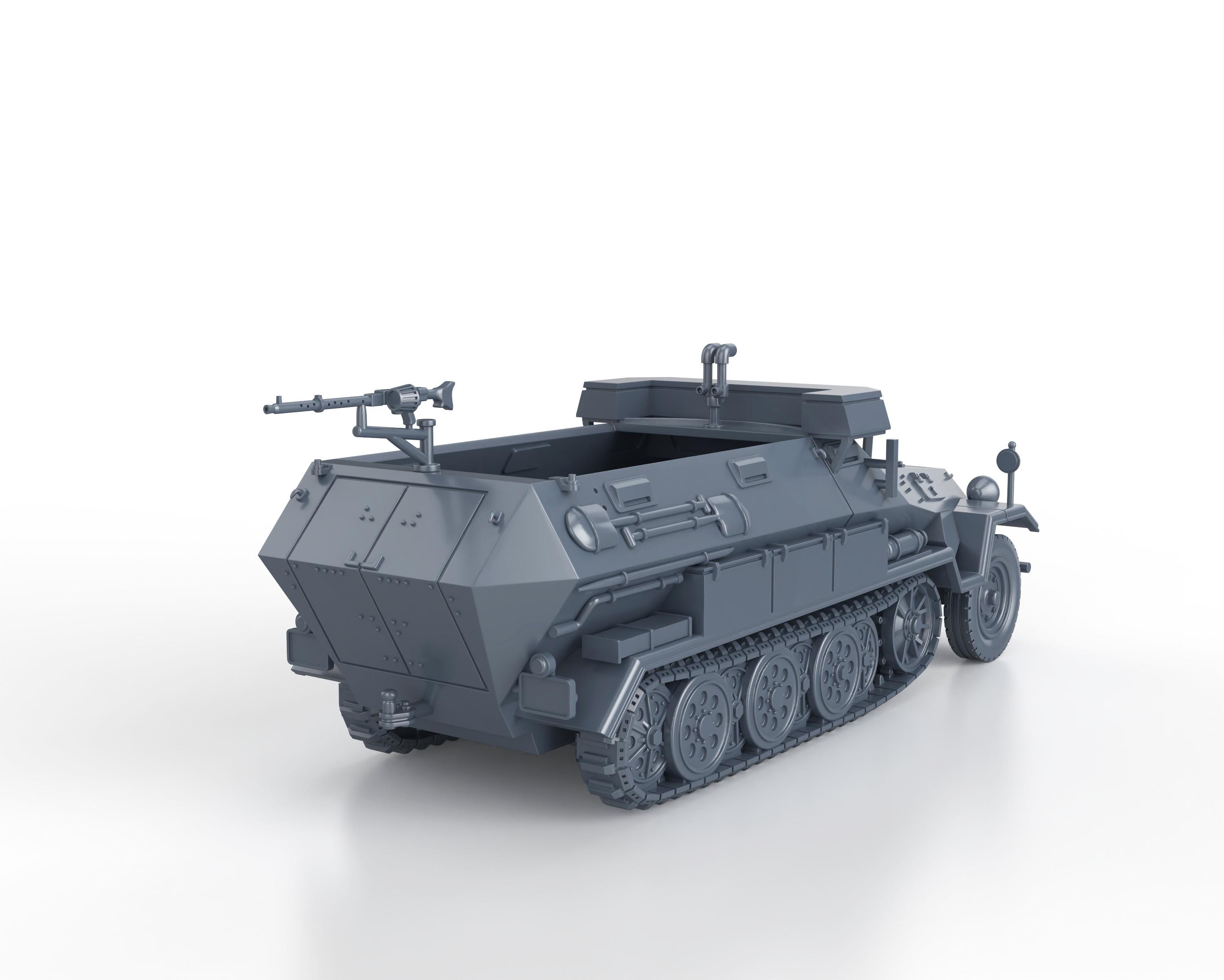 WWII GERMAN - Sdkfz 251/18 Ausf B Beobachtungswagen - 1/100 15mm 1/87 ...