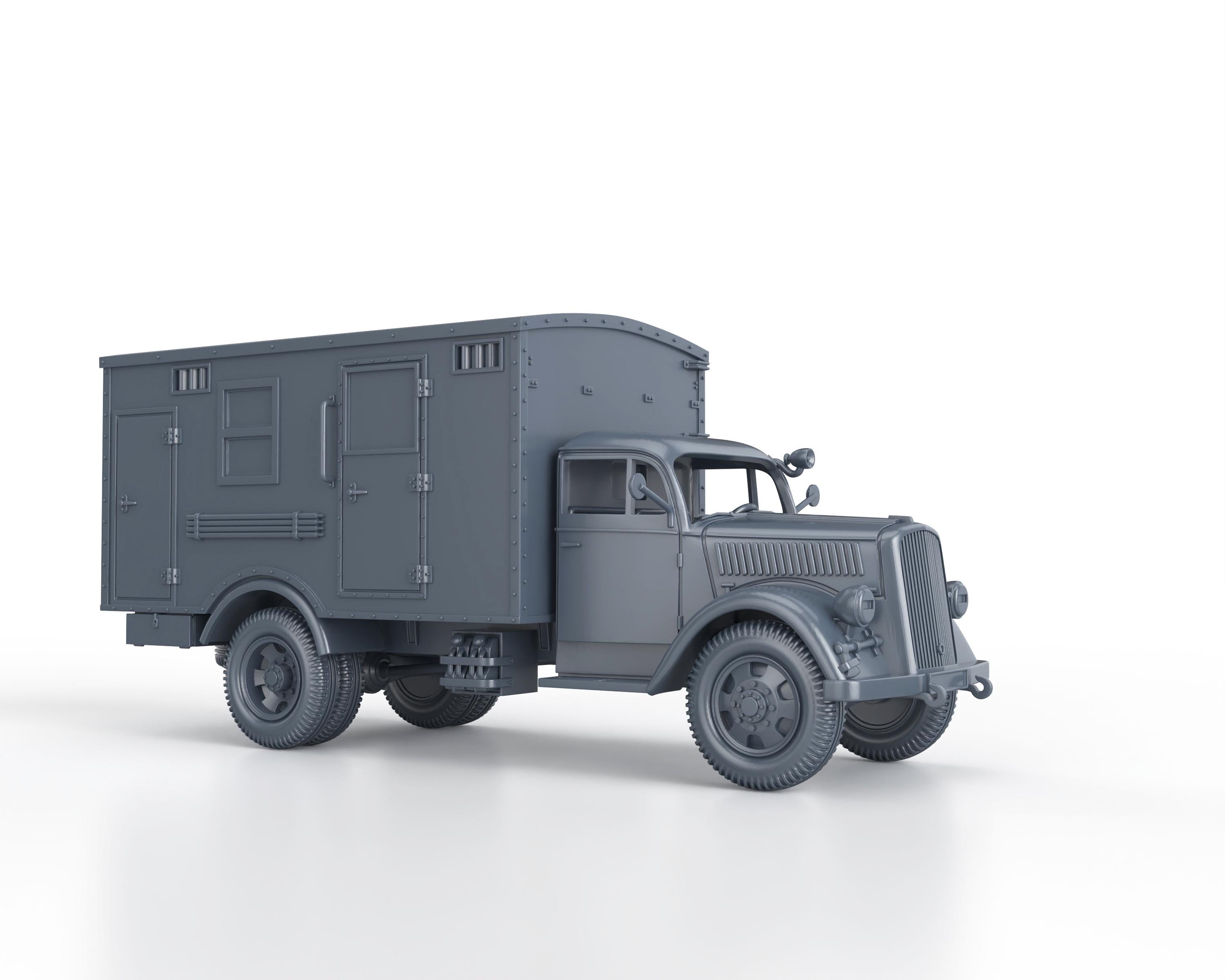 WWII Opel Blitz RADIO C Command Car 1/100 15mm 1/87 Ho 1/72 20mm 1/56 ...