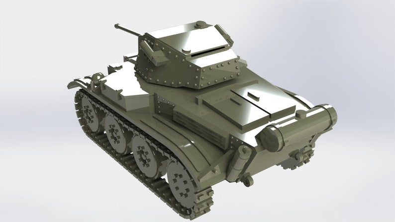 WWII British Tetrarch, Light Tank Mk.vii A17 1/100 15mm 1/87 Ho 1/72 ...