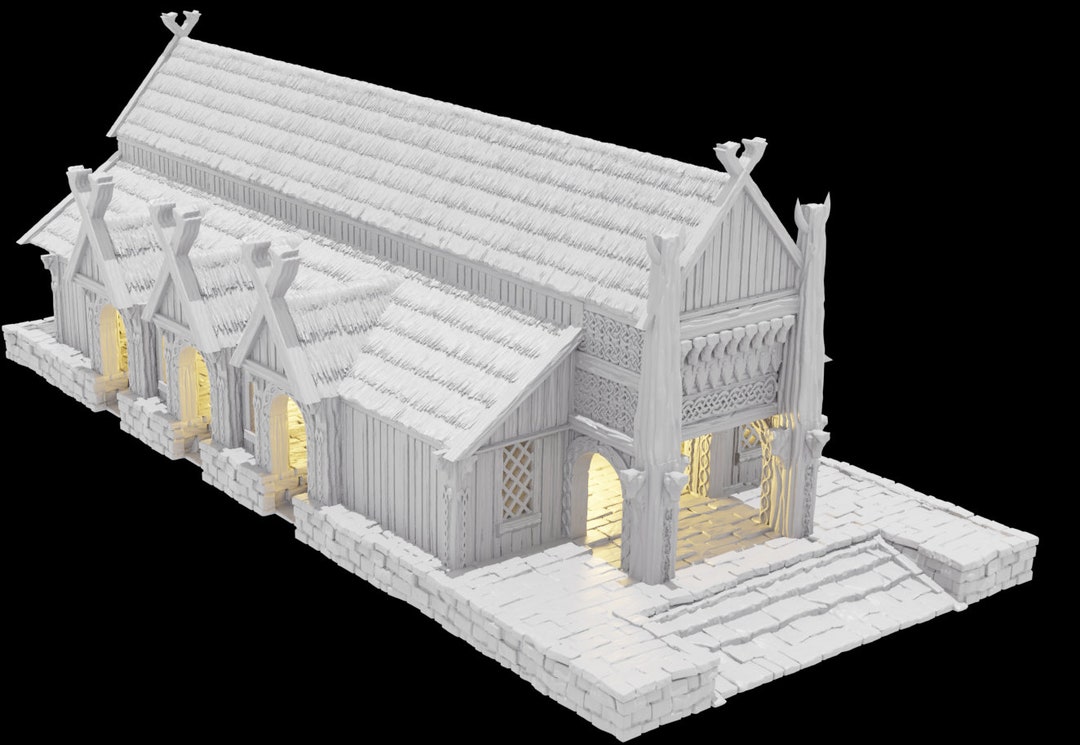 GREAT HALL Wargaming Medieval Medfan Warhammer Lotr Mesbg Rohan Like ...