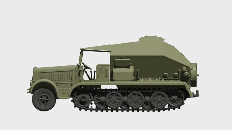 WWII GERMAN Sd Kfz 7/3 Feuerleitpanzerfahrzeug Für V-2 Raketen 1/100 ...