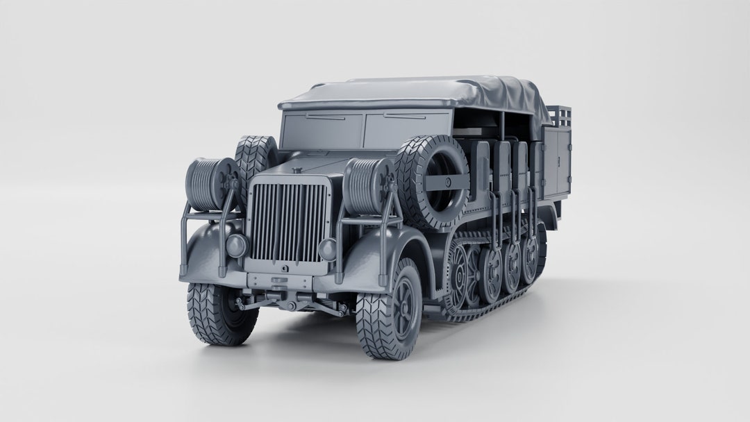 WWII GERMAN Sd Kfz 7/6 Mittlerer Flak-messtruppkraftwagen 1/100 15mm 1/ ...
