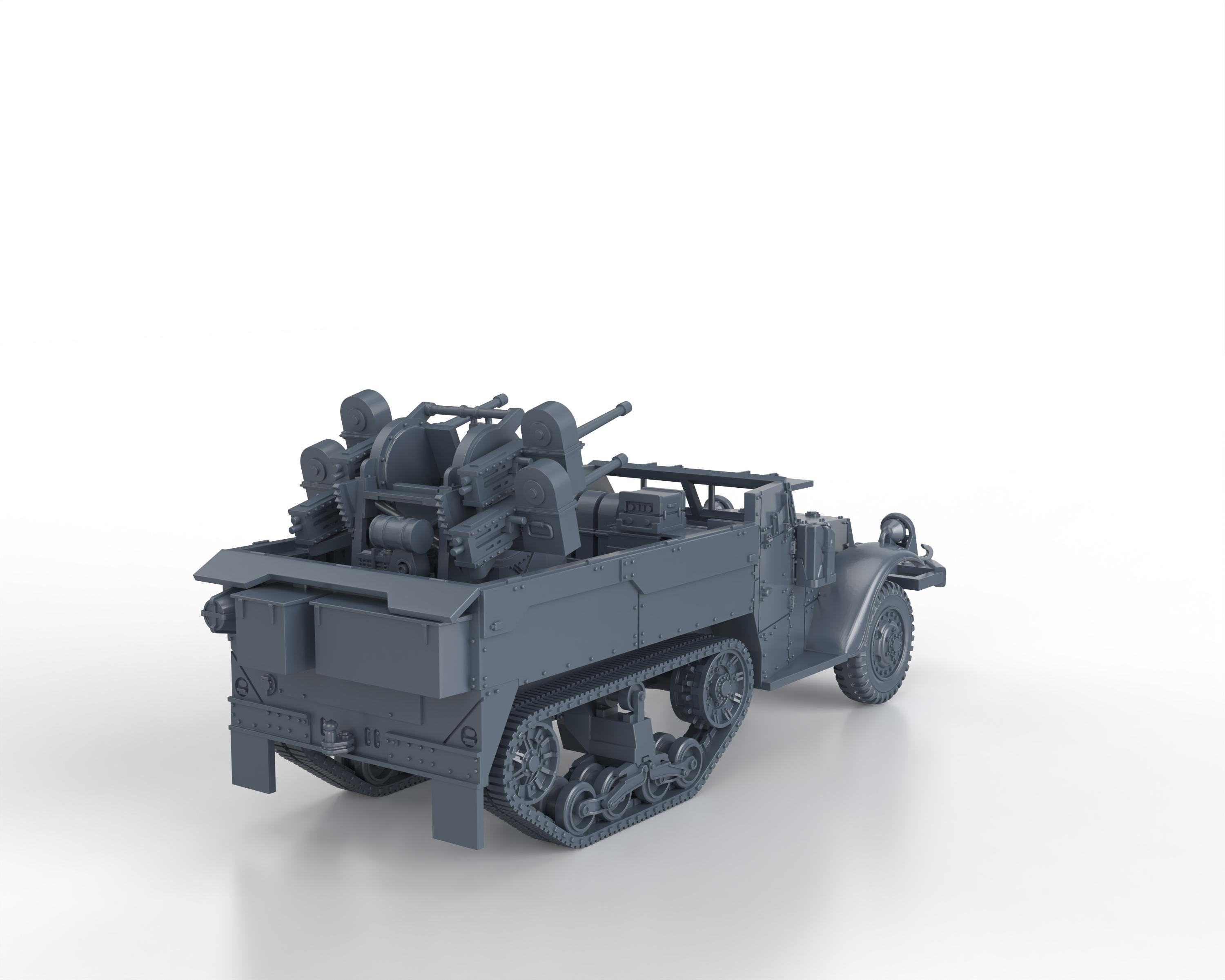 WWII US M16 Half Track MGMC Quad Hmg Anti Aircraft - 1/100 15mm 1/87 Ho ...