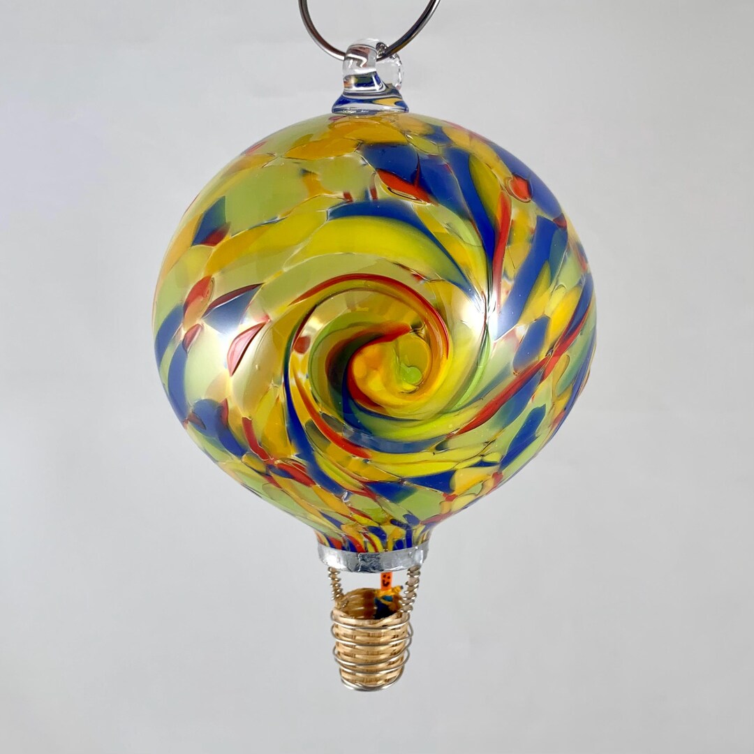 Hand Blown Glass Hot Air Balloon Ornament: Opaque Mix - Etsy