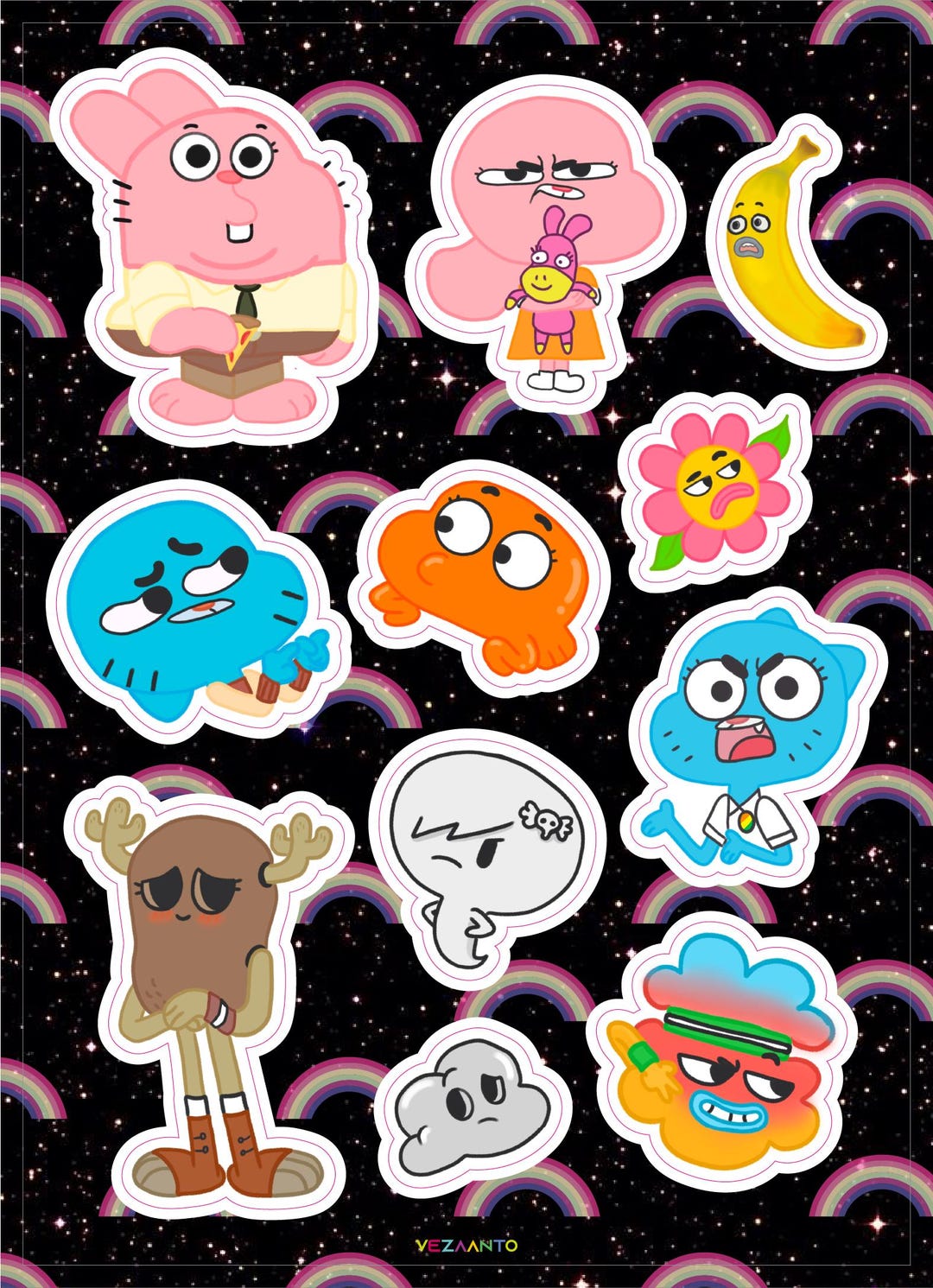 Chaotic Toon World: Icons | Vinyl Sticker Sheet | Water Resistant - Etsy