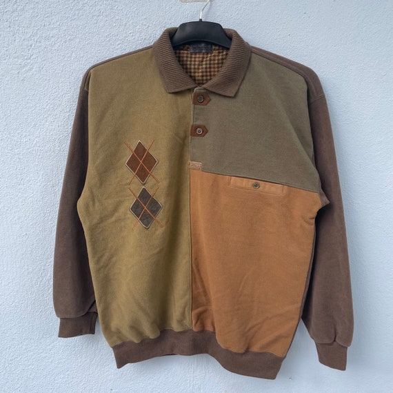 vintage bruno de angelis milano collar sweatshirt siz… - Gem