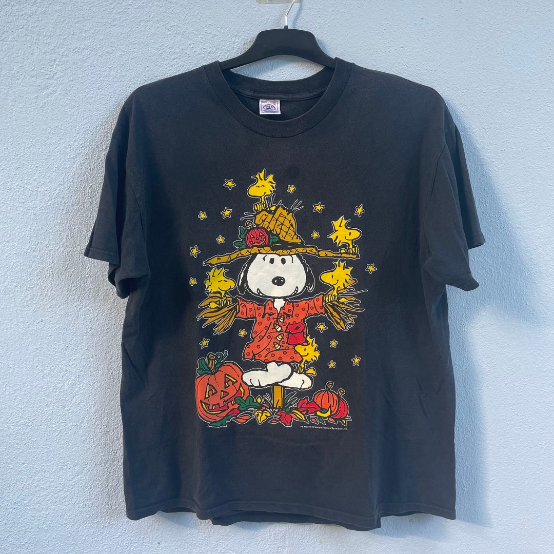 Vintage Peanuts Snoopy Halloween Scarecrow Tshirt Size XL - Etsy