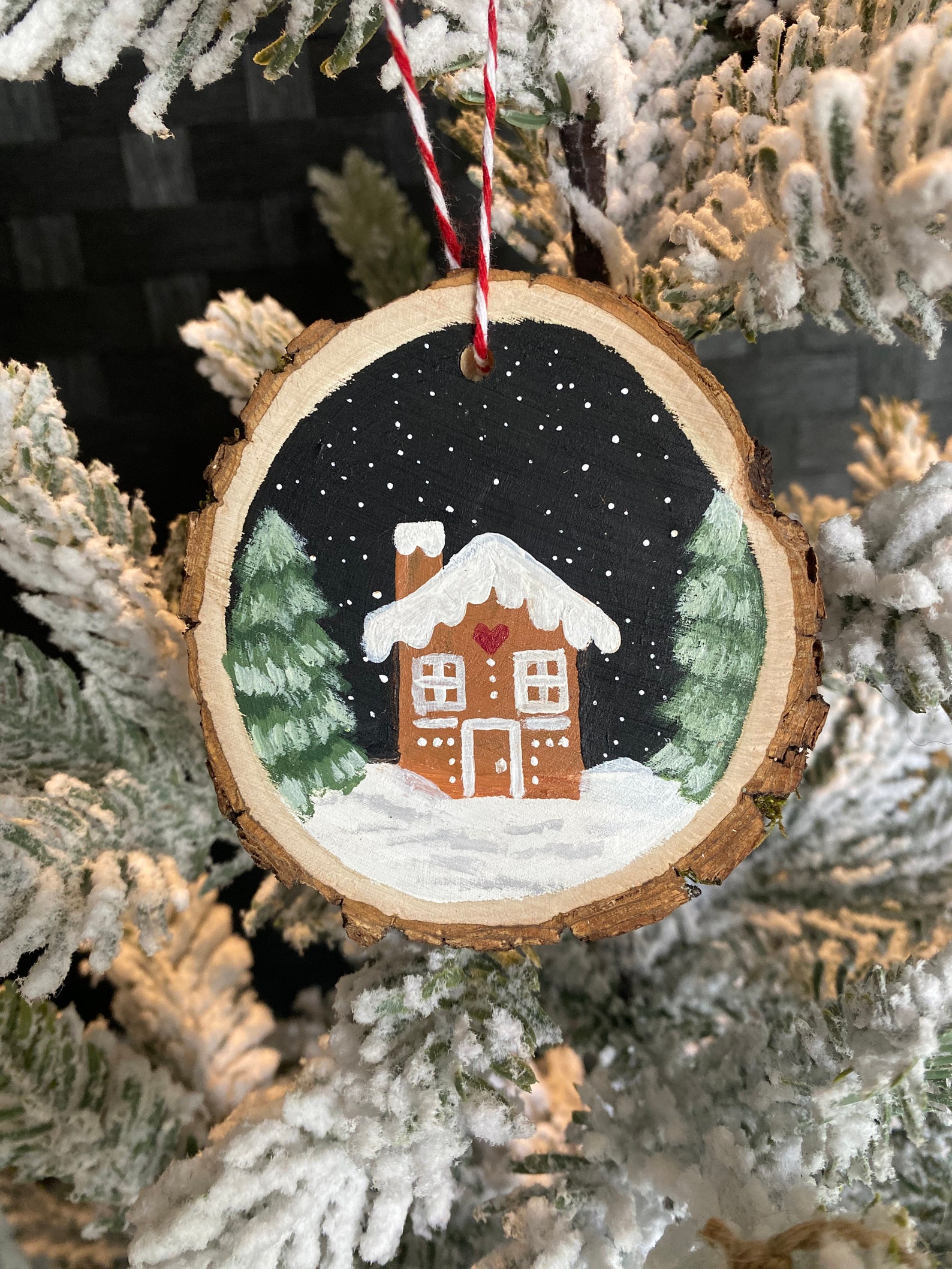 Hand-painted Christmas Wooden Ornaments - Etsy
