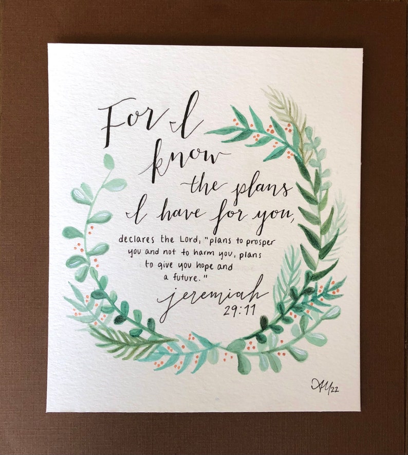 Custom Calligraphy Personalized Bible Verse - Etsy