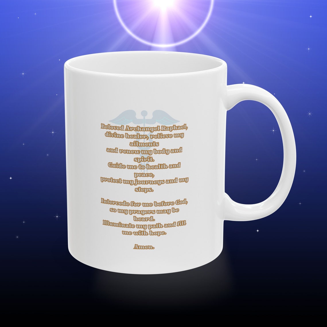 Archangel Raphael Prayer Mug, Inspiration and Daily Healing, Spiritual ...