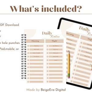 Daily Routine Instant Download, Morning Night AM PM to Do List ...