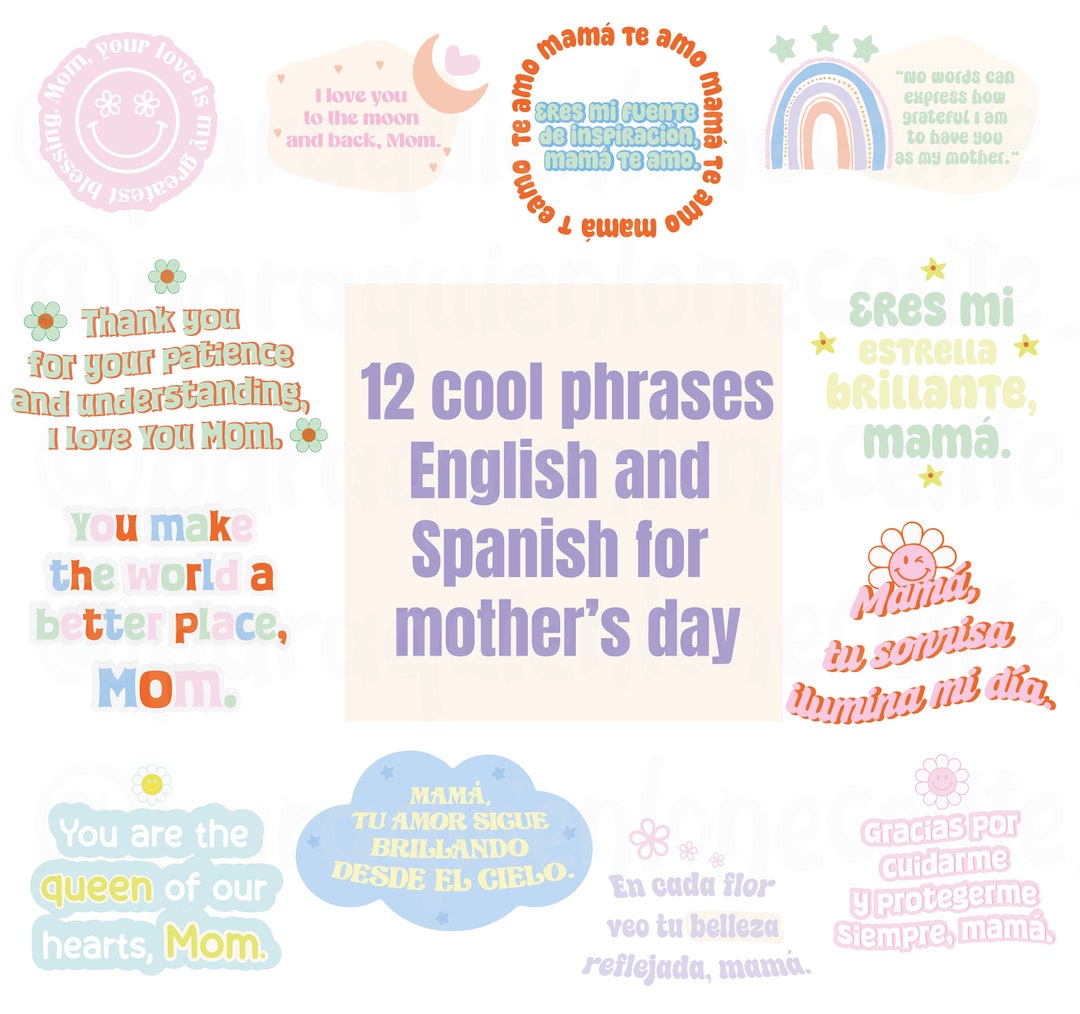 Mothers Day, Mother's Day, Phrases, English, Spanish, Memories for Mom ...