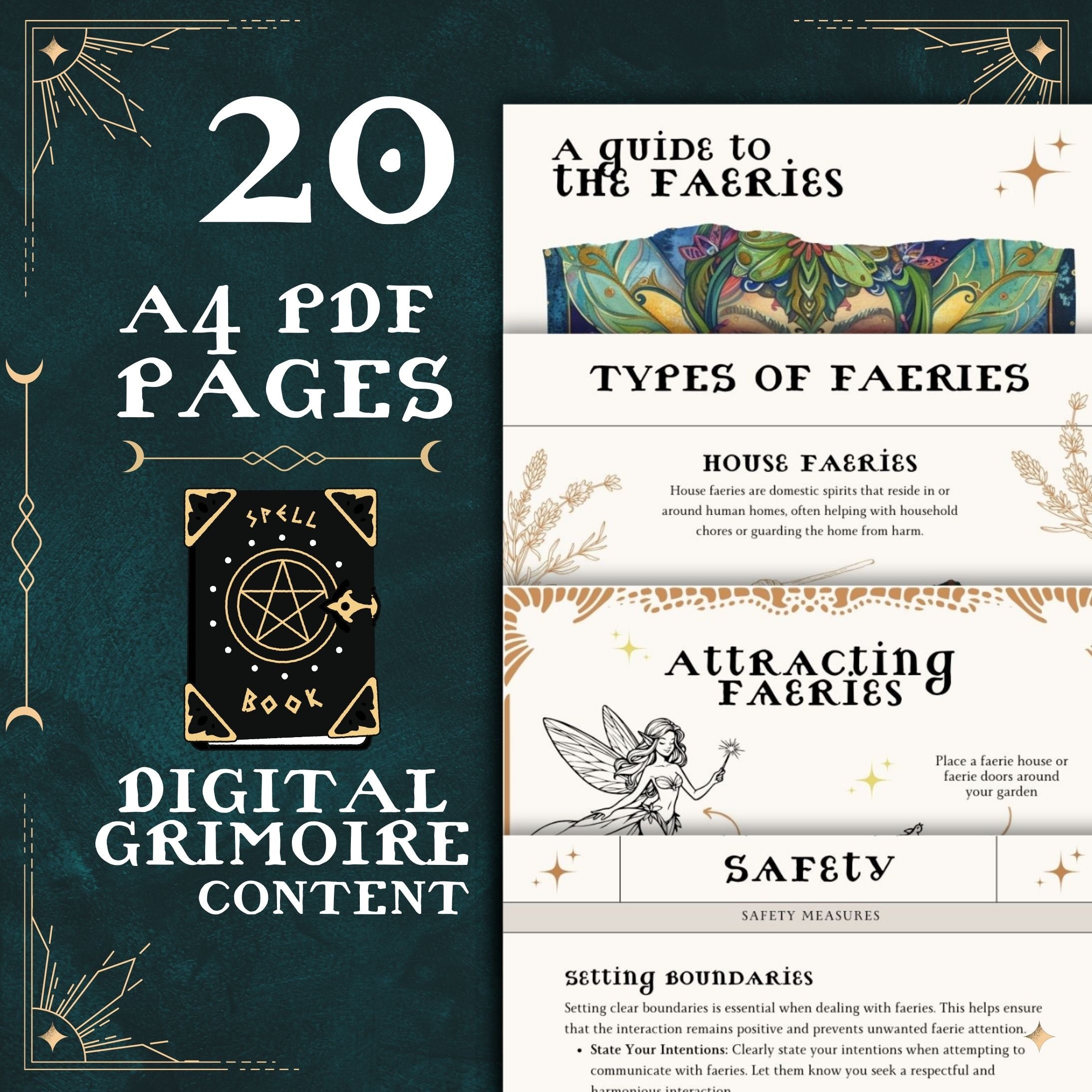 Faerie Guide Beautiful Fairy Grimoire Faerie Witch Guide Folklore Fairy ...