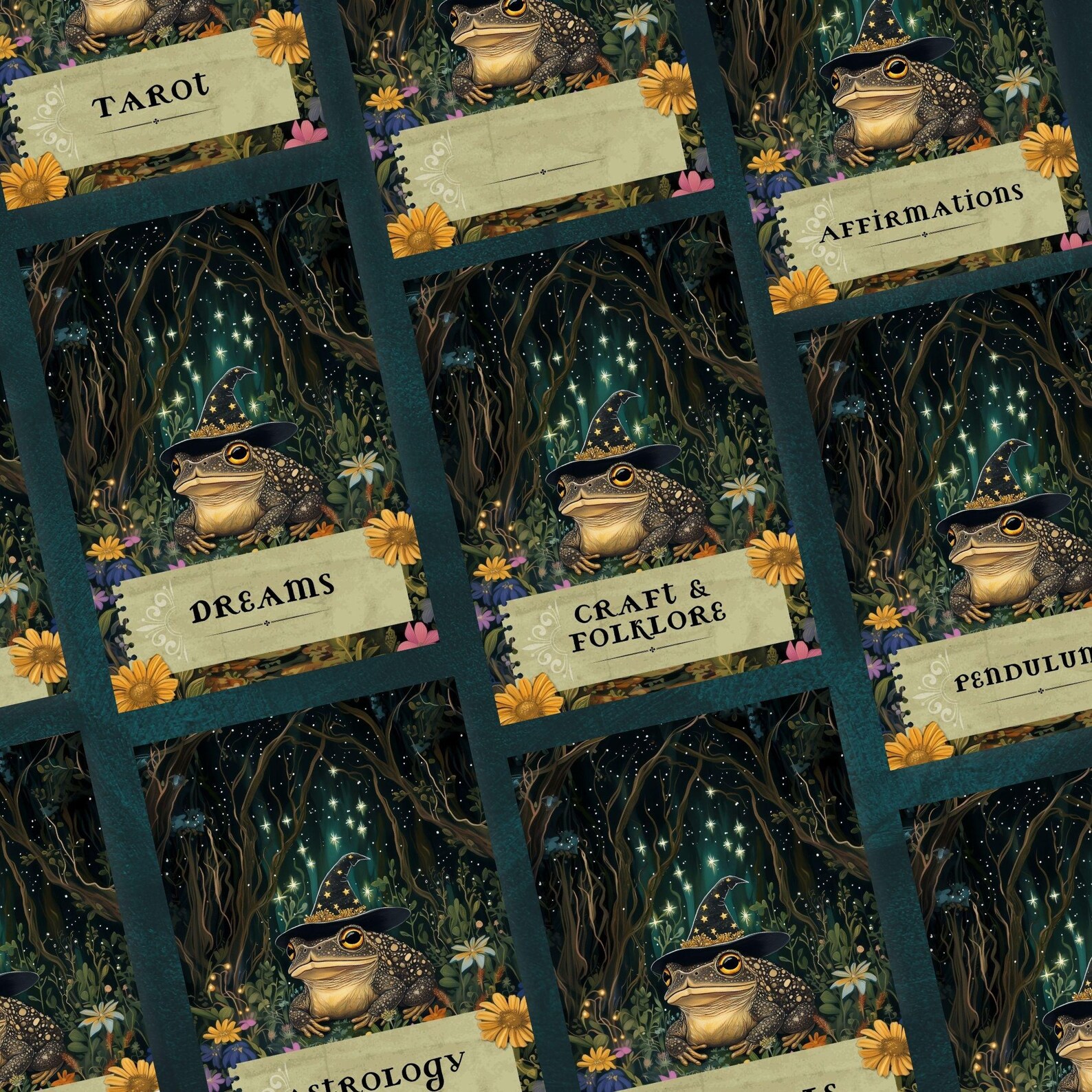 Printable Grimoire Journal Witchy Toad Divider Pages - Digital Grimoire ...