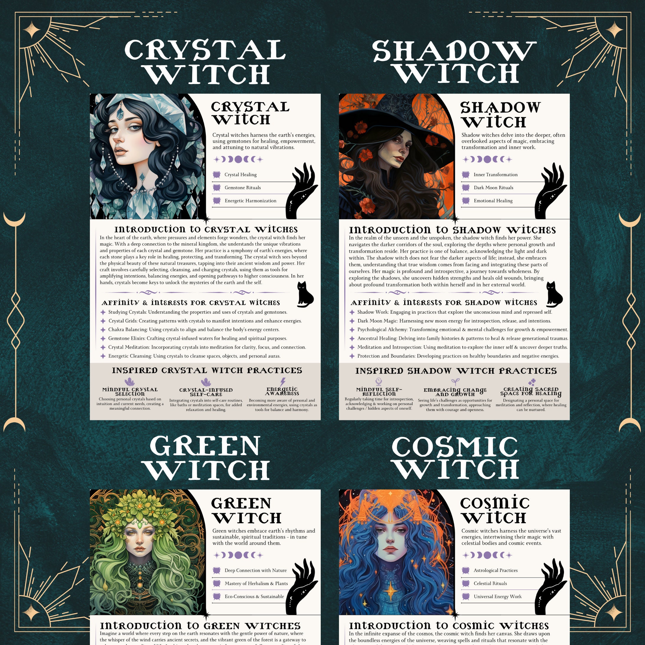 Witch Types & Practices Guide for Digital Grimoire Book of Shadows ...