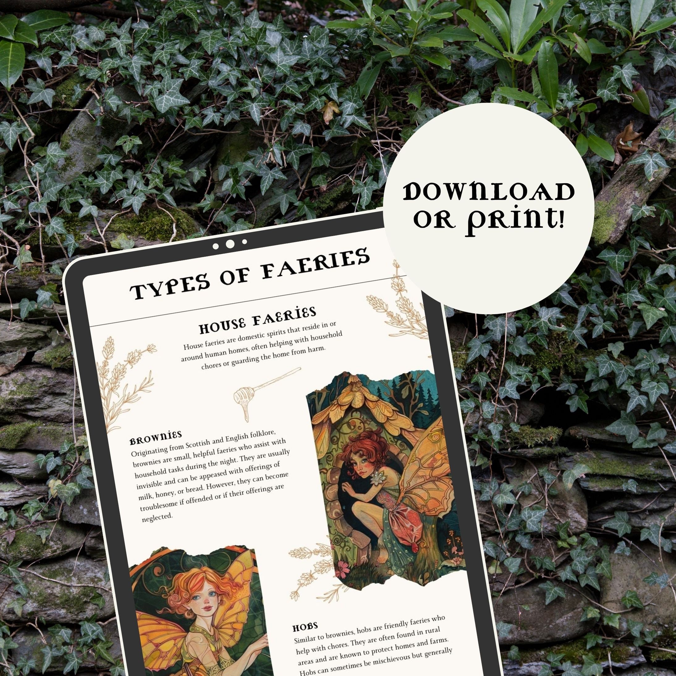 Faerie Guide Beautiful Fairy Grimoire Faerie Witch Guide Folklore Fairy ...