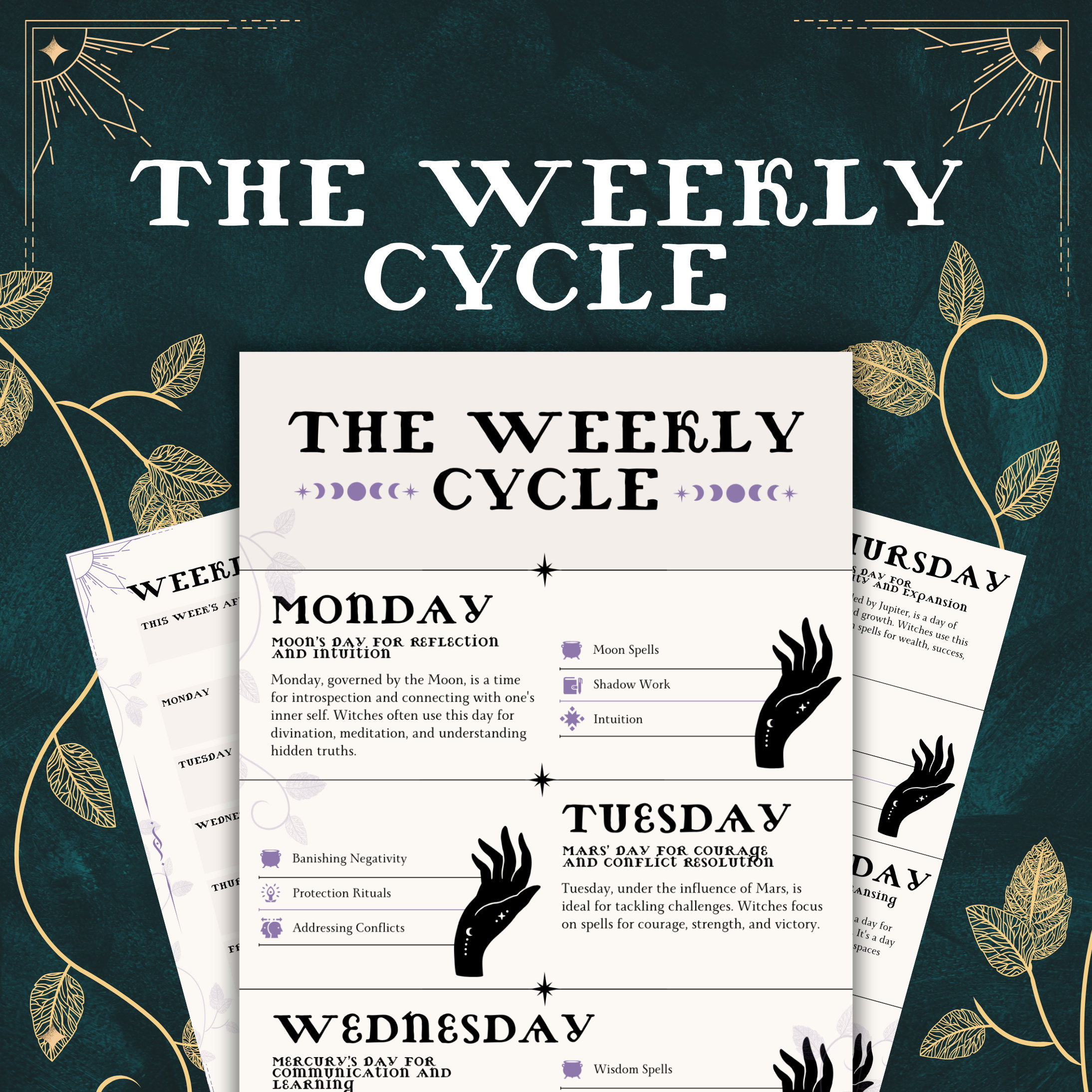 Witch Daily Planner Purple Ivy Edition Daily Witch Journal Witchy ...