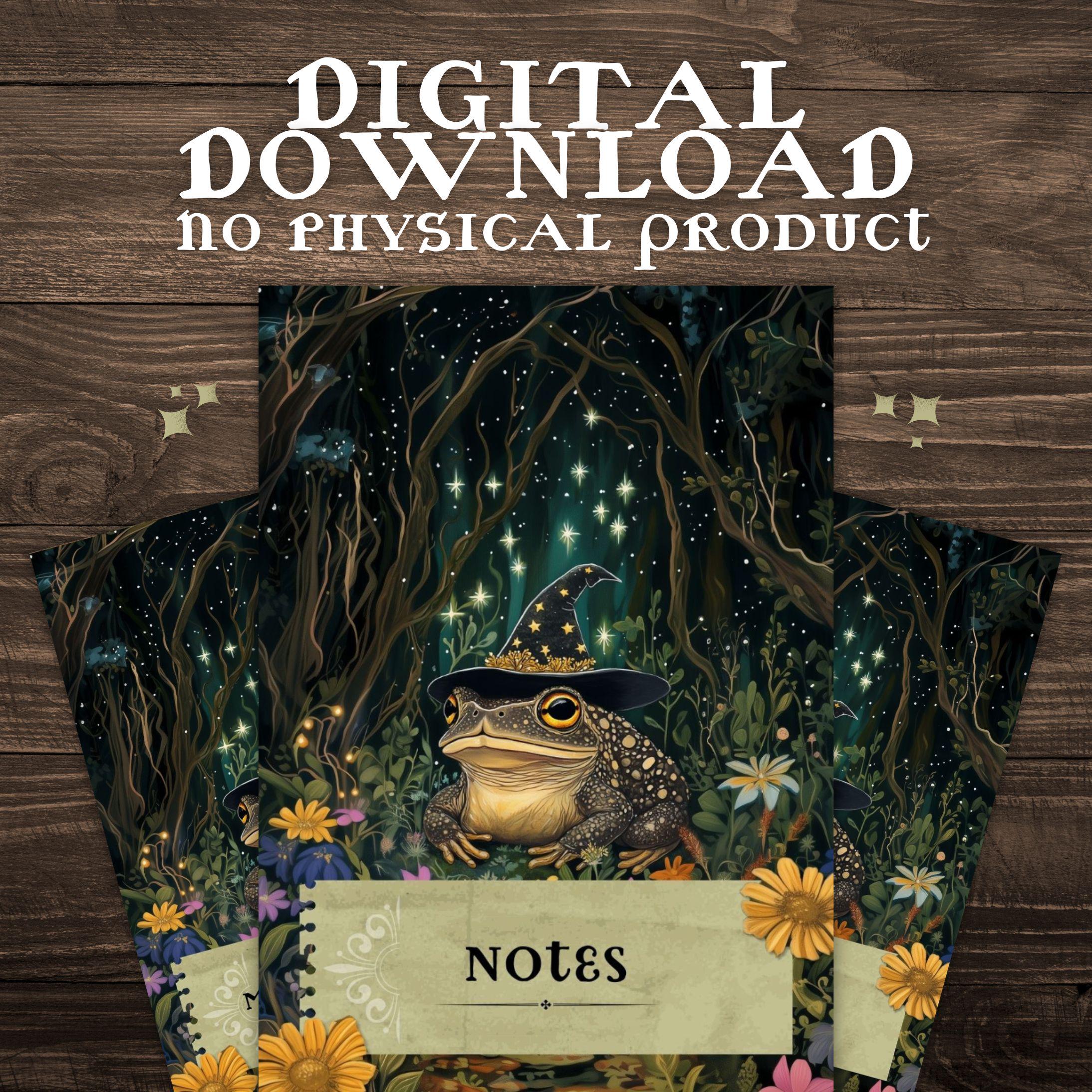 Printable Grimoire Journal Witchy Toad Divider Pages - Digital Grimoire ...