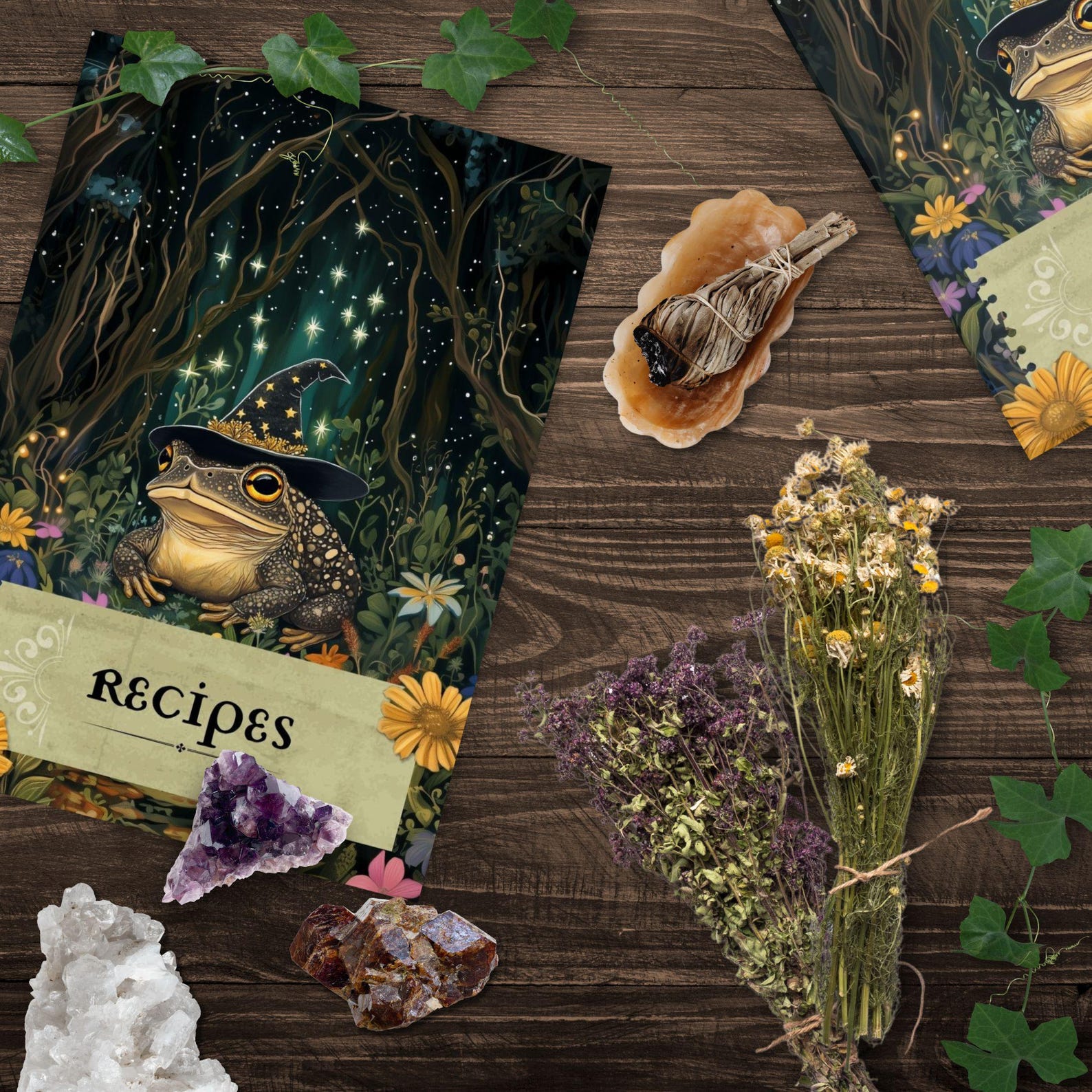 Printable Grimoire Journal Witchy Toad Divider Pages - Digital Grimoire ...