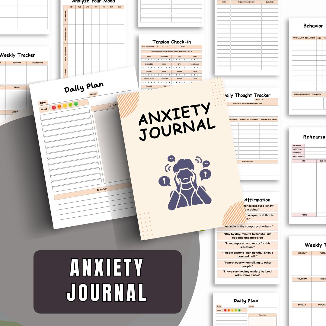Anxiety Journal | Digital Printable | Mental Health & Stress Relief ...