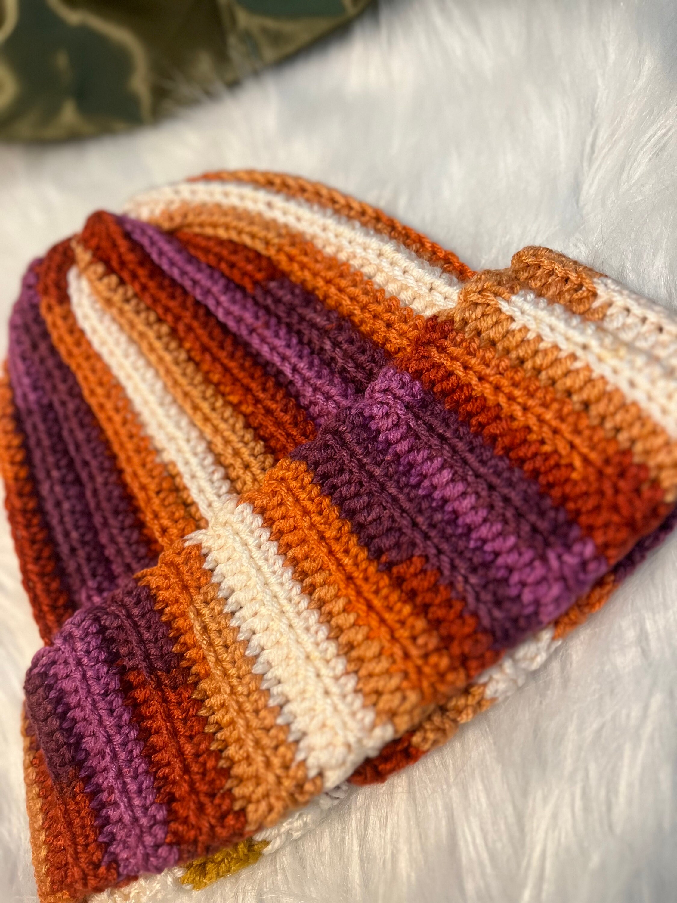 Scrap Yarn Beanie Scrappy Handmade Hat Patchwork Multicolor Yarn Ends ...