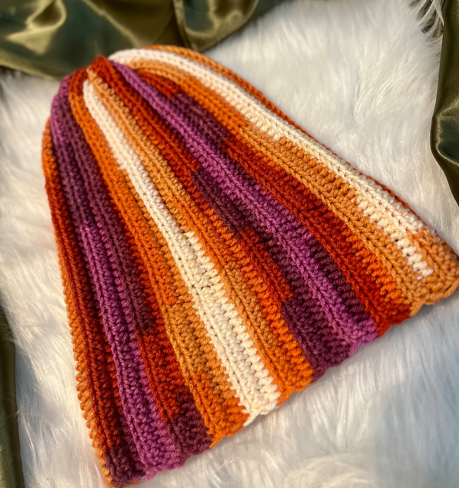 Scrap Yarn Beanie Scrappy Handmade Hat Patchwork Multicolor Yarn Ends ...