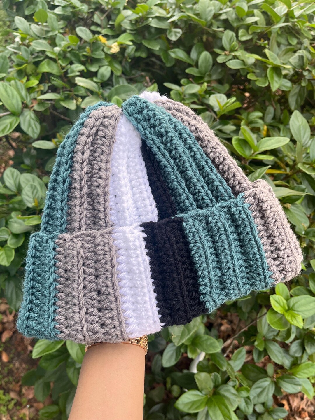 Eagles Inspired Crochet Beanie Pattern Ribbed Easy Adult Hat Men and ...