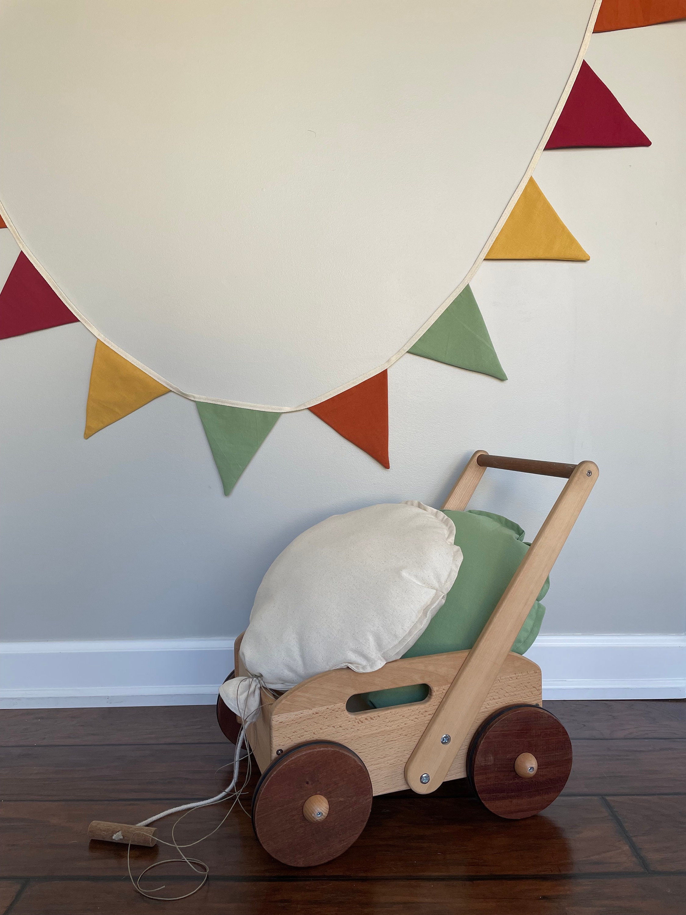 Scrap Bunting, Beige Room Banner, Birthday Gifts, Bunting Wall Decor ...