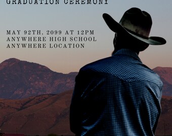 Digital Invitation, Graduation Invitation, Western Invitation - Etsy