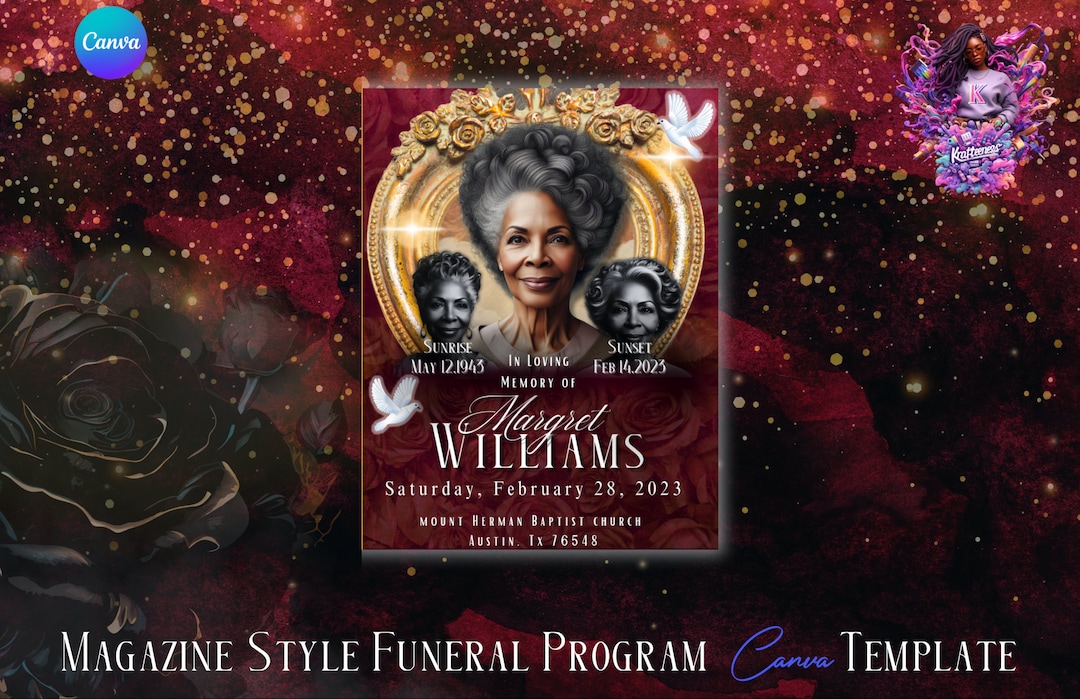 In Loving Memory Canva Magazine Template - Etsy