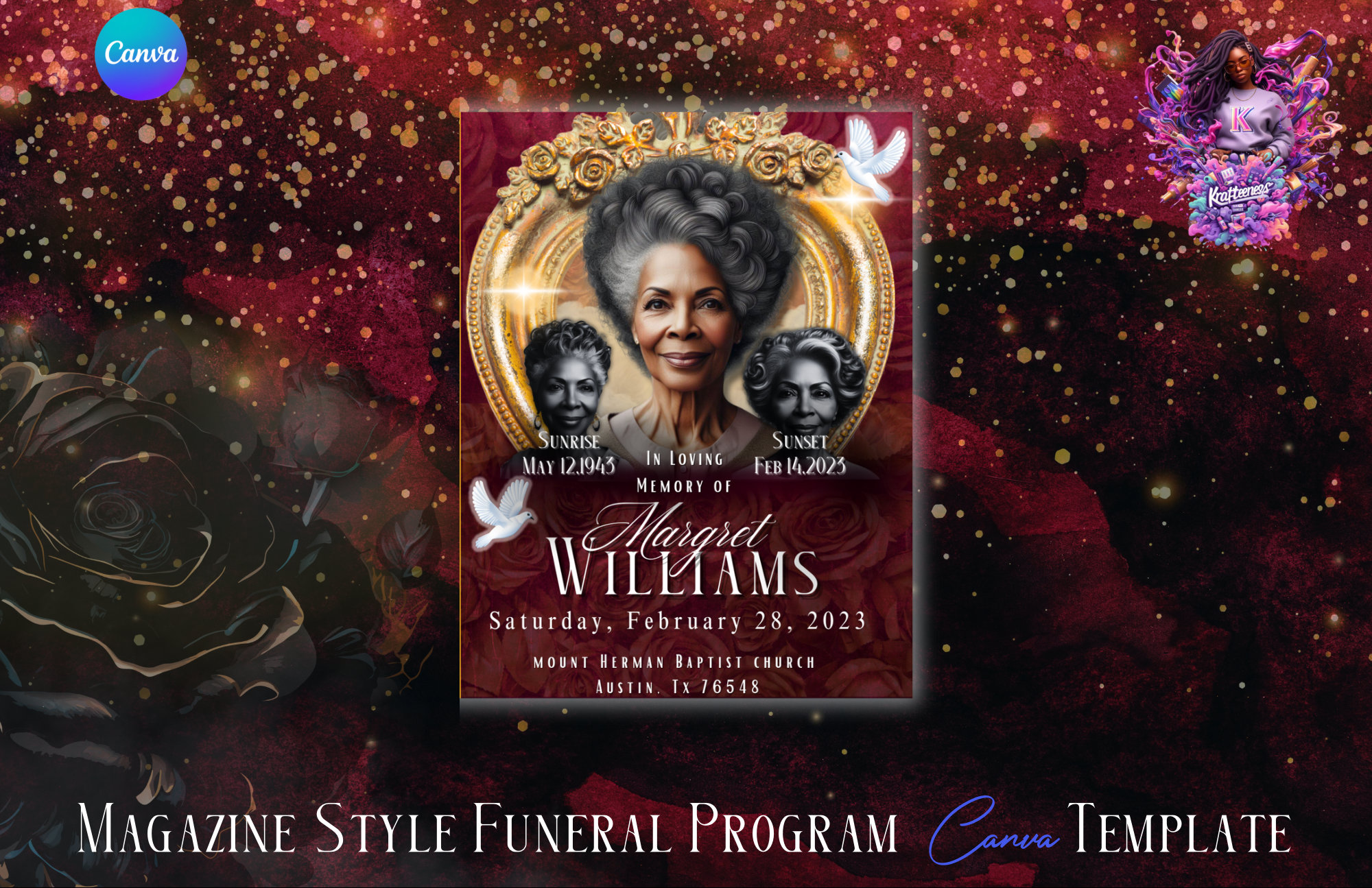 In Loving Memory Canva Magazine Template - Etsy