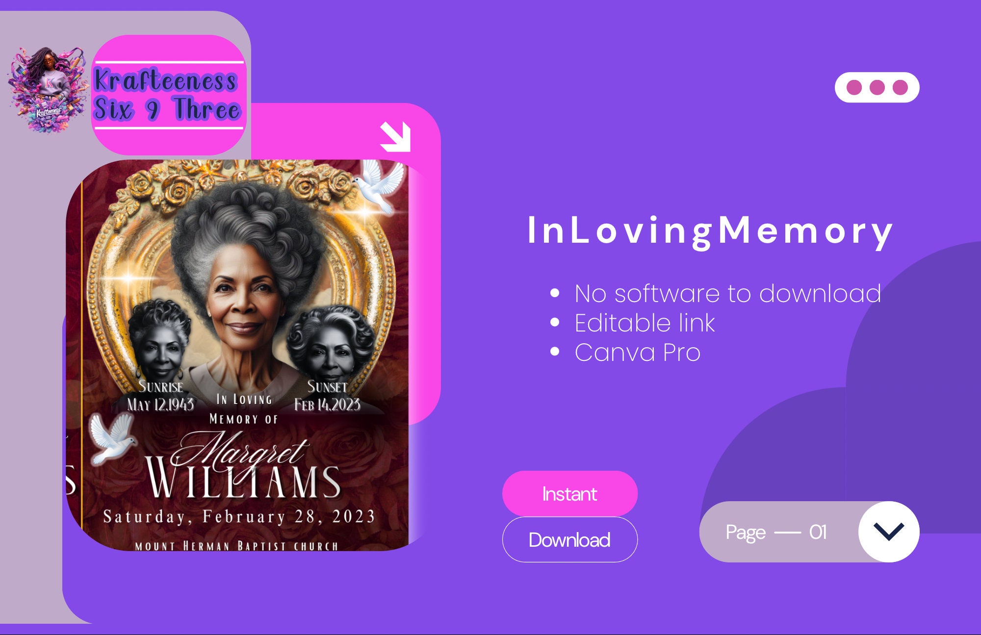 In Loving Memory Canva Magazine Template - Etsy