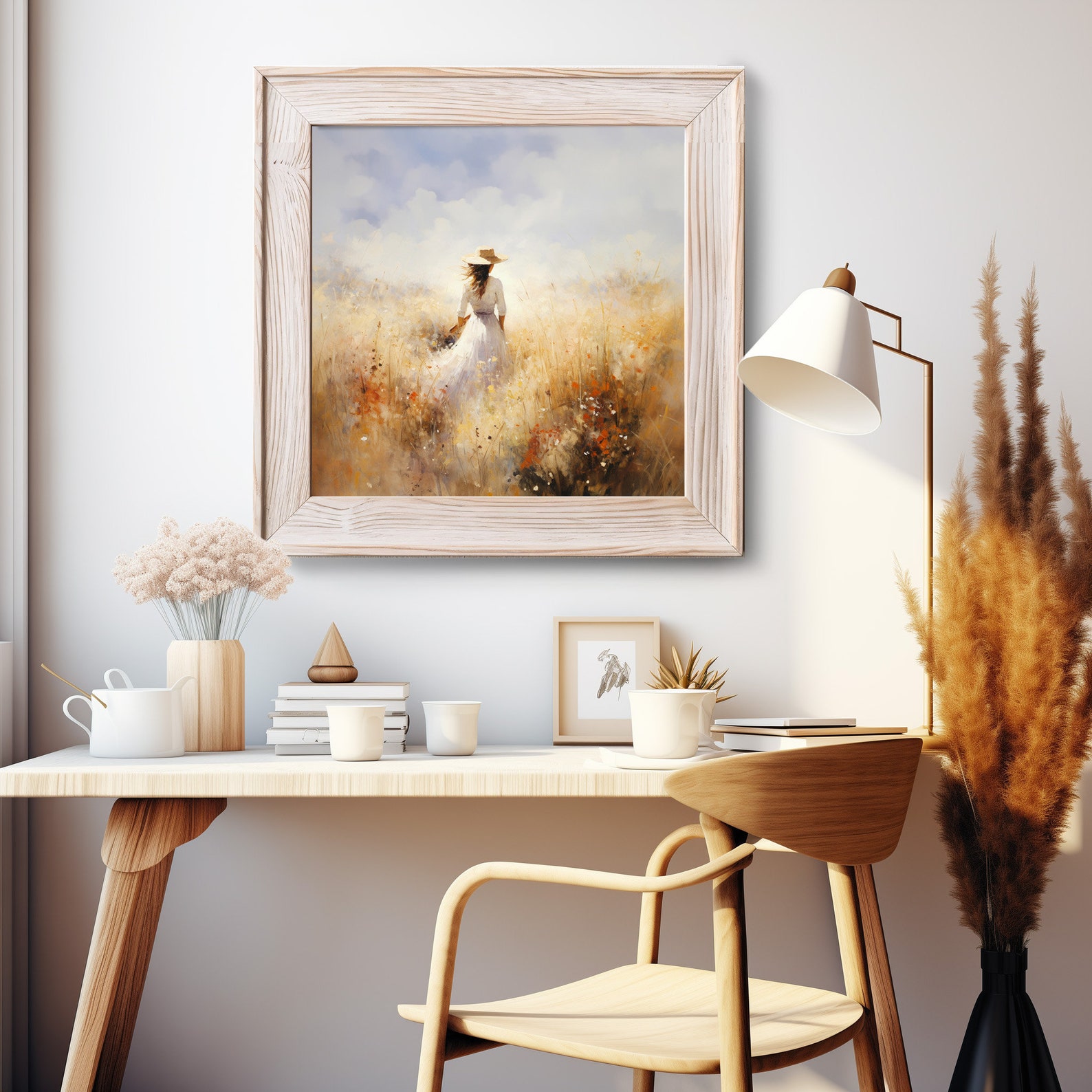 Printable Golden Solace Lady in a Color Field Digital Artwork, Digi Art ...