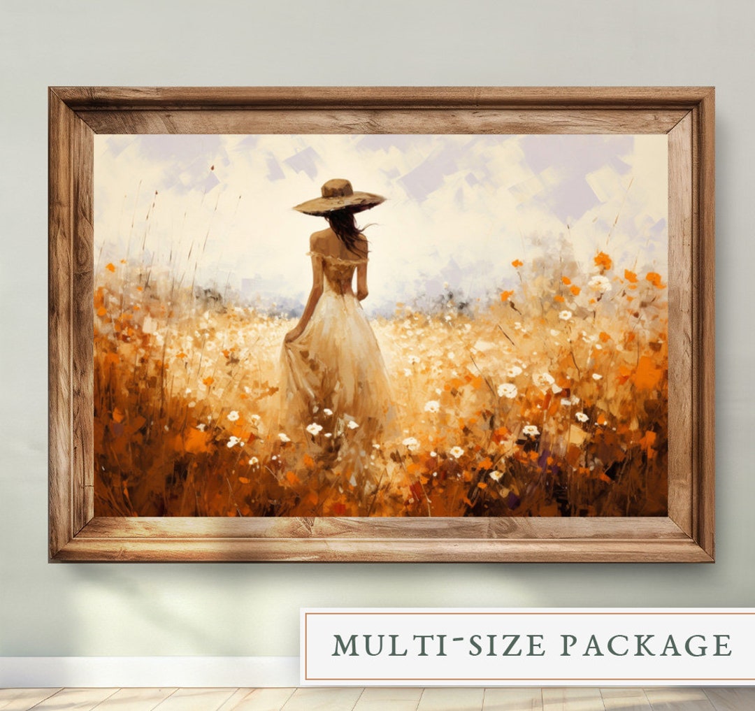 Printable Meadow Muse Lady in a Color Field Digital Artwork, Digi Art ...