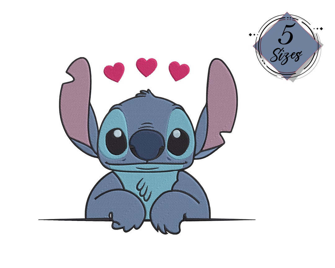 Stitch With Heart Embroidery Design, Stitch Lilo Embroidery Machine ...