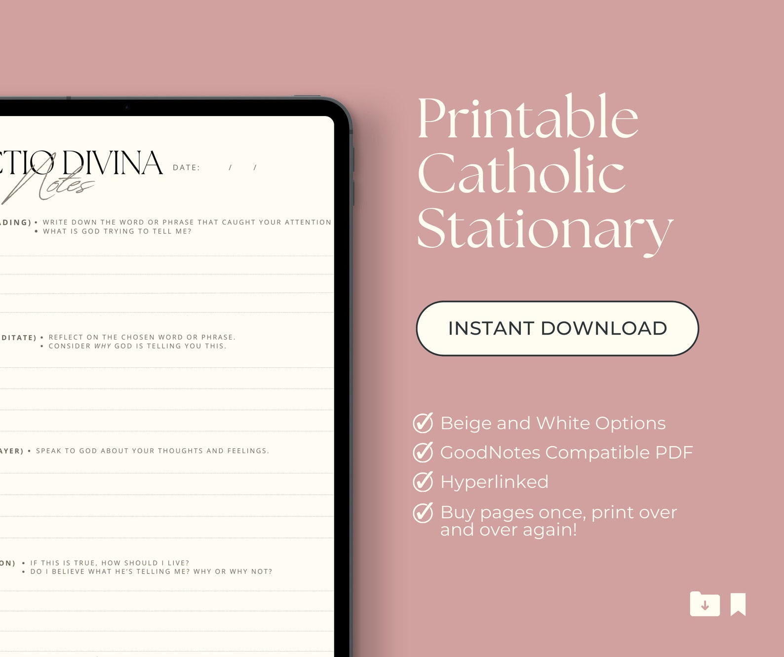 Catholic Lectio Divina Prayer & Verse of the Day Digital Note Pages ...