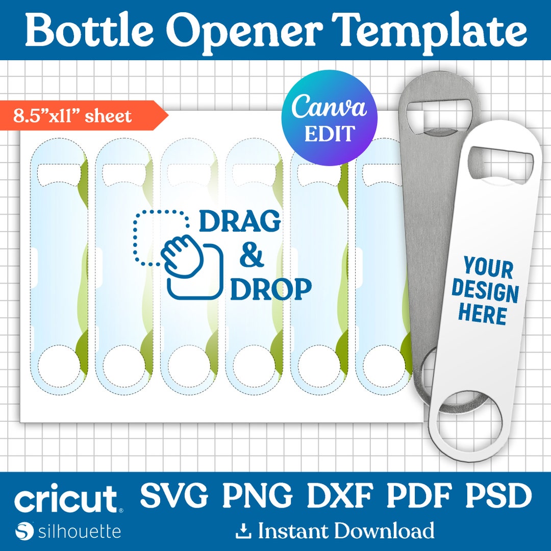 Bottle Opener Template Svg, Stainless Steel Bottle Opener, Beer Bottle Opener Sublimation ...