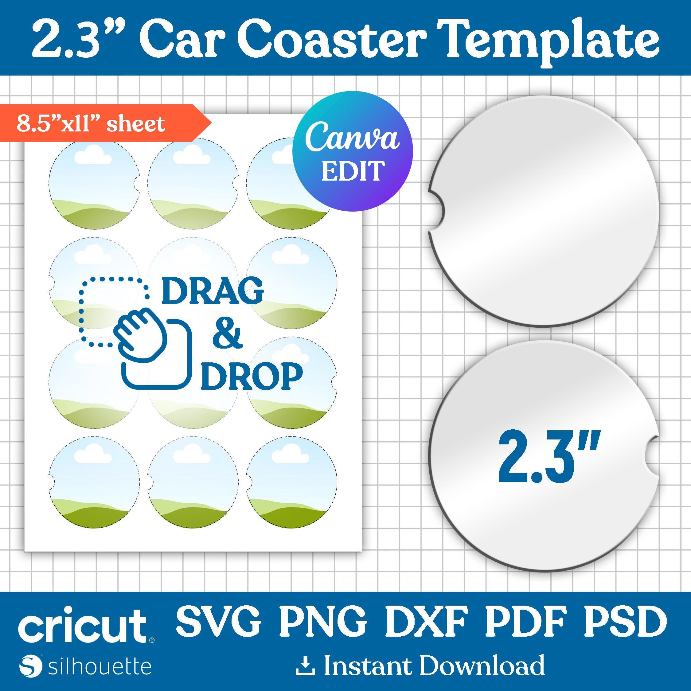 Car Coaster Template BUNDLE, Car Cup Coaster Template, Car Coaster ...