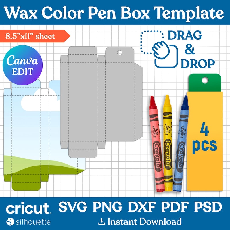 Personalized 4 Crayon Box - Etsy