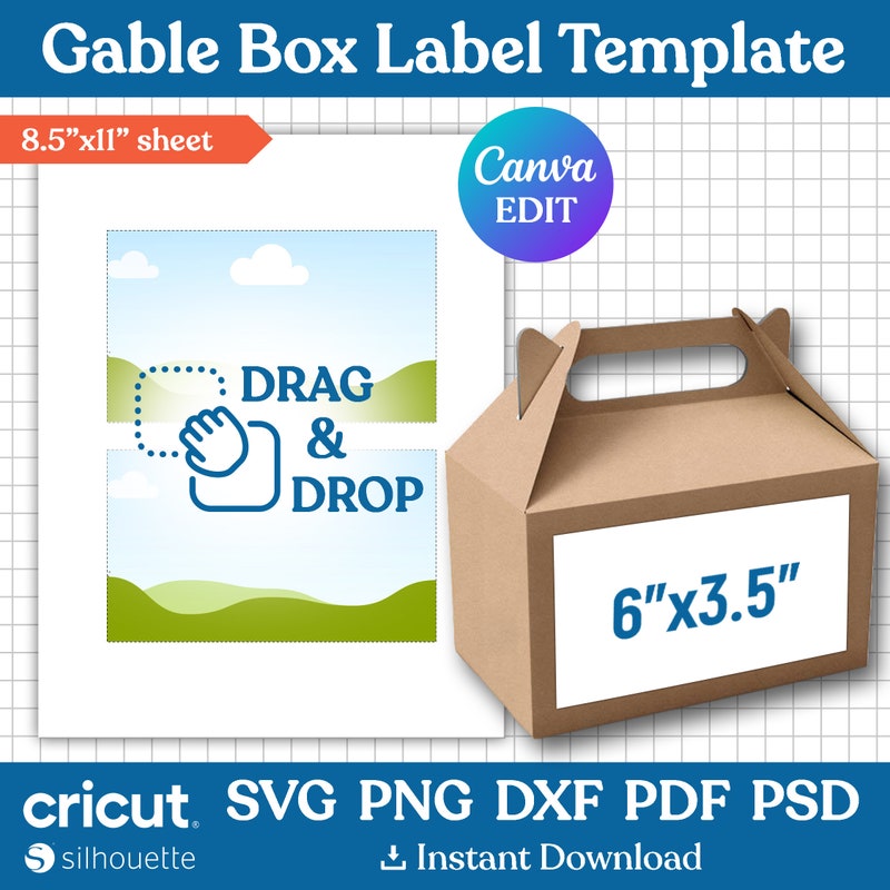 Gable Box 6x3 Template - Etsy UK