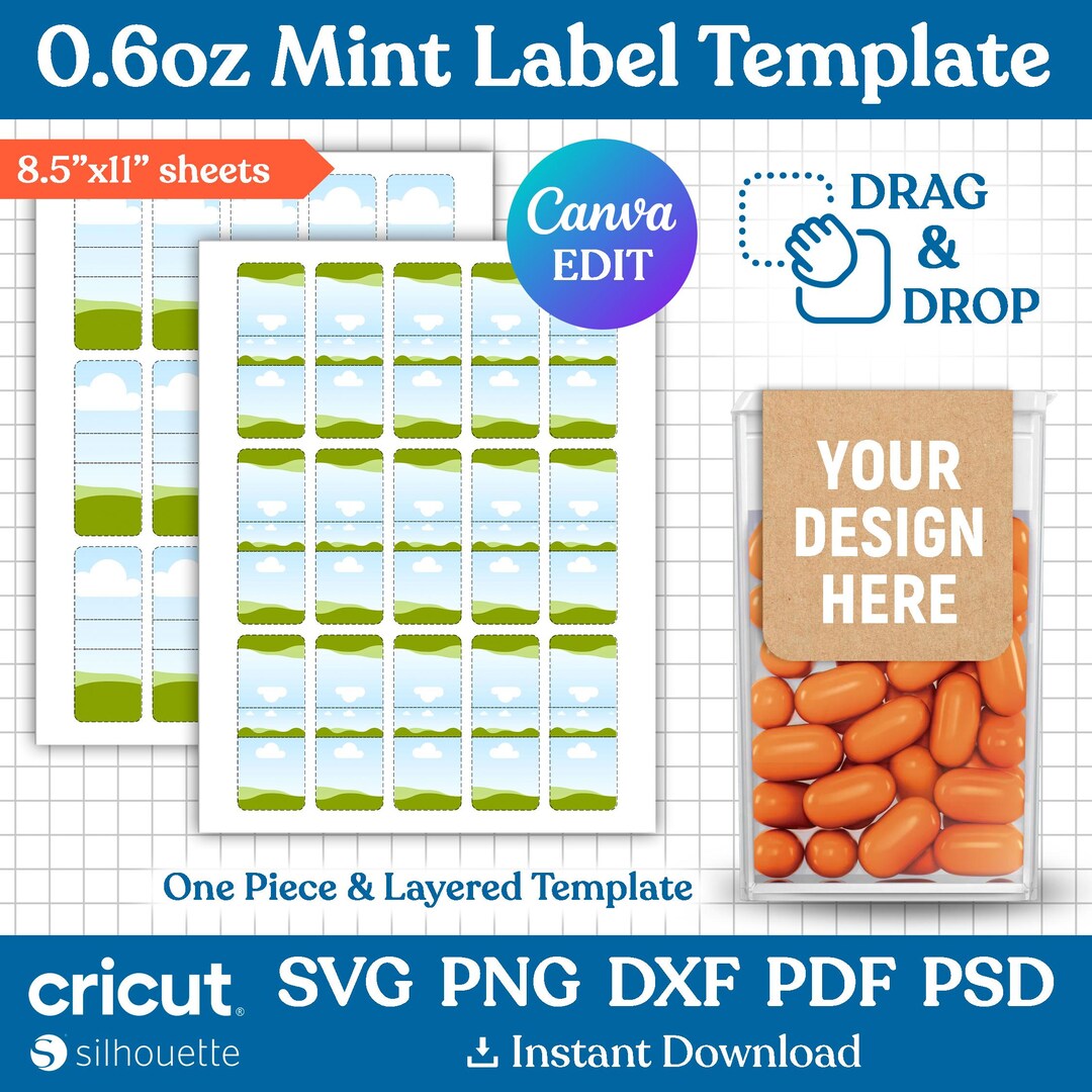 0.6oz 18g Mint Label Template, Mint Sticker Label, Mint Box Wrapper ...