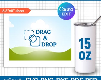 Tumbler Template Svg, 15oz Straight Skinny Tumbler Template, 15oz ...