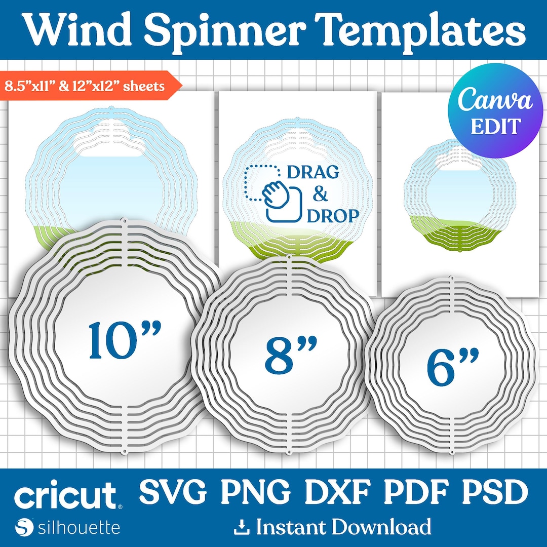 Wind Spinner Template Bundle, Wind Spinner for Sublimation, Wind ...
