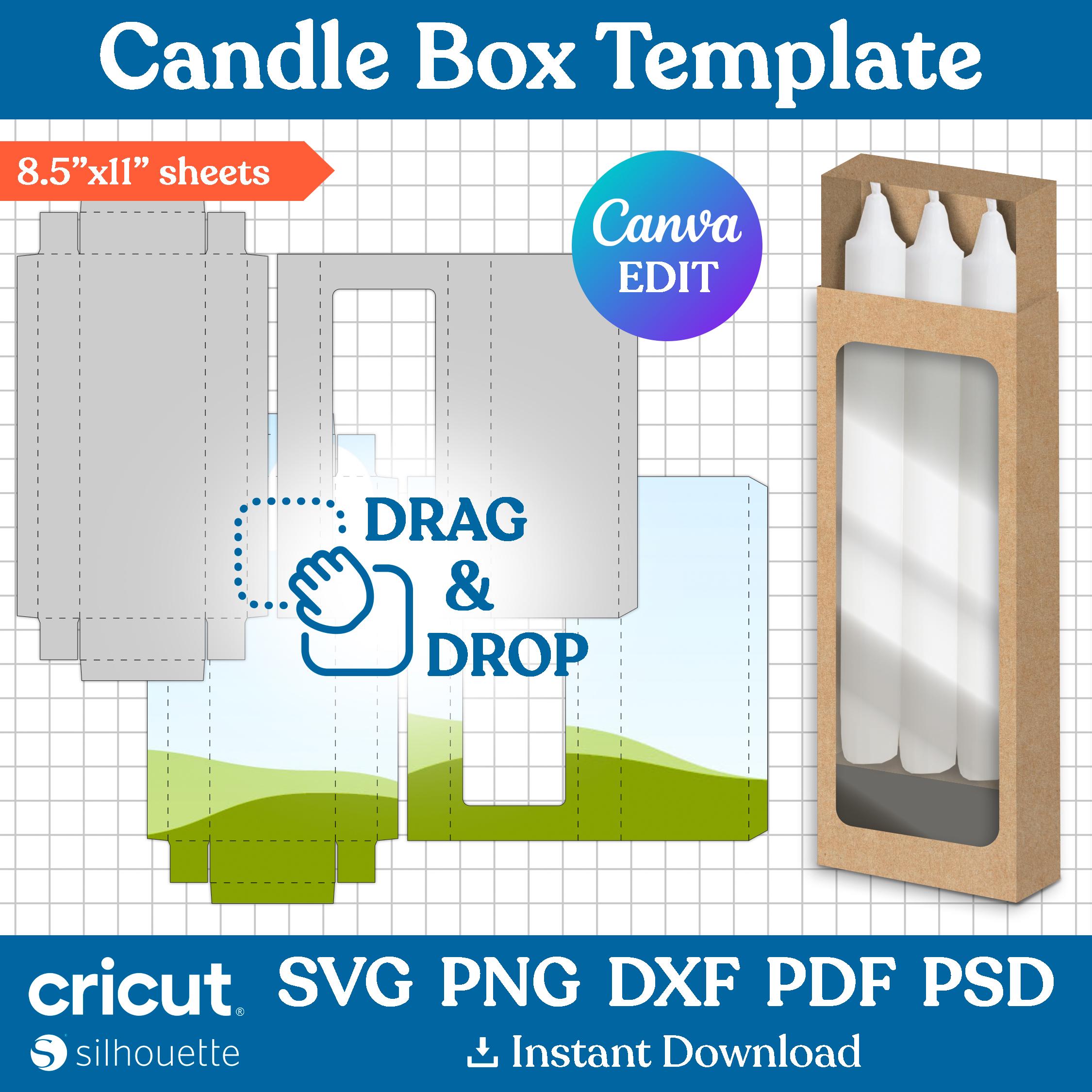 Candle Box Template BUNDLE, Candle Box Svg, Unscented Chandelier Candle ...