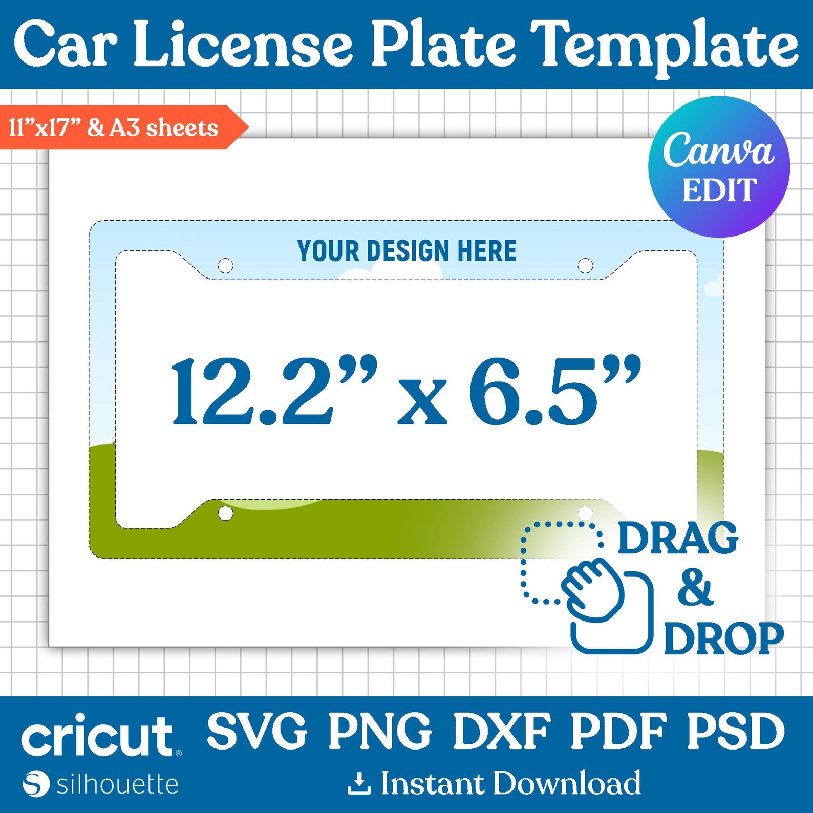 Car License Plate Templates, Car License Plate Sublimation Template ...