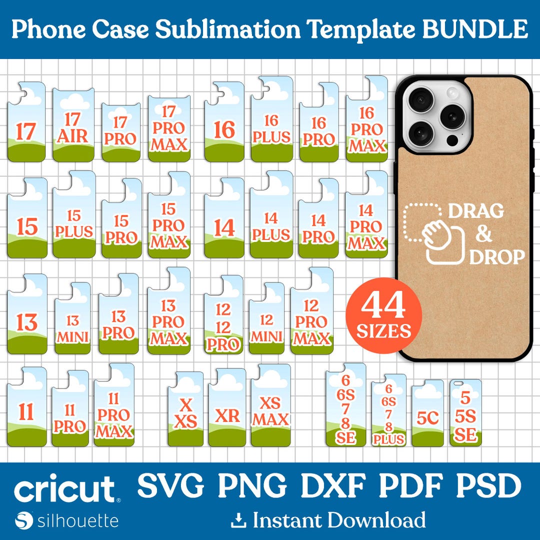 44 Phone Case Template BUNDLE, Phone Case Sublimation Template ...