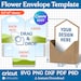 Flower Envelope Template, Flower Envelope Box, Flower Box Packaging ...