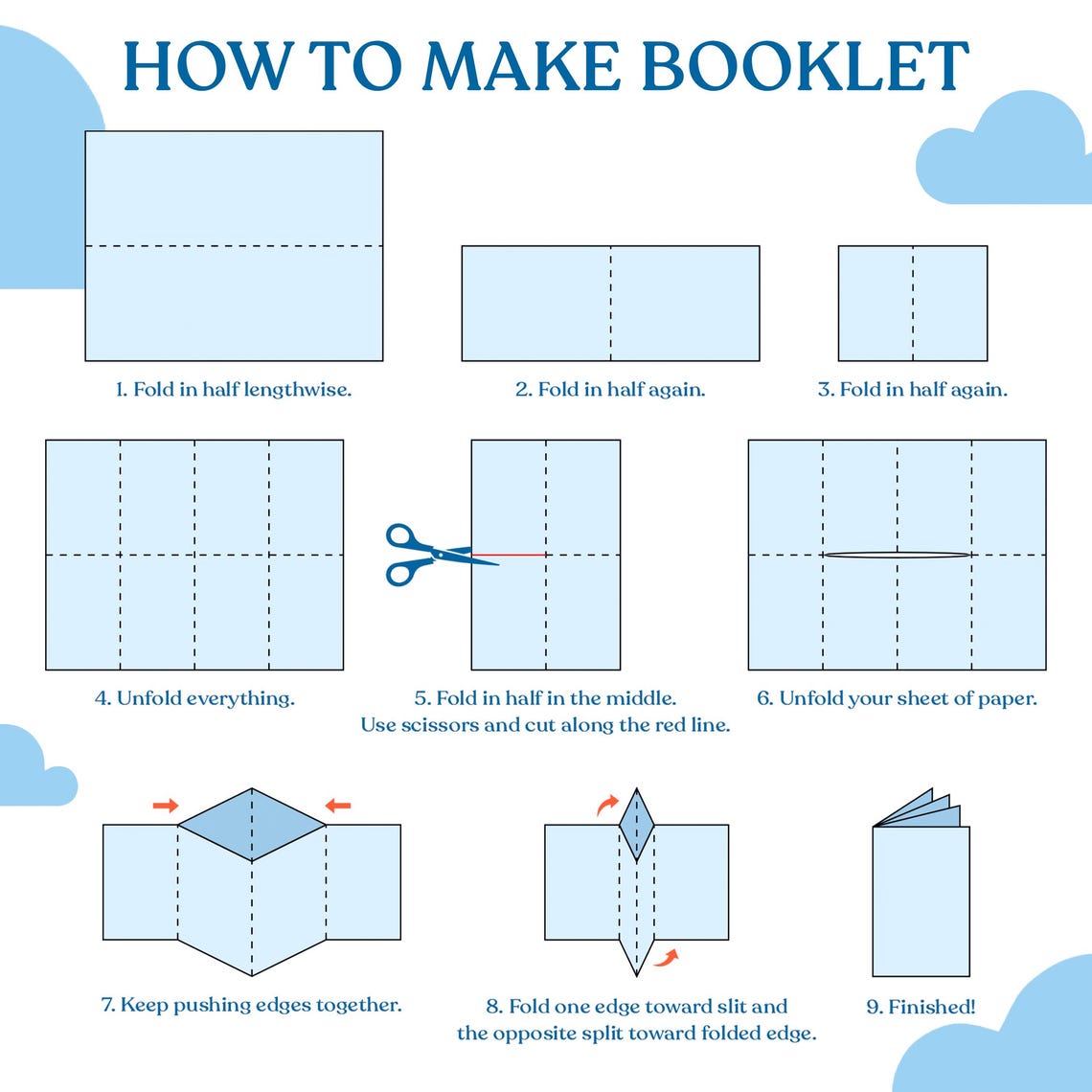 Booklet Template, Mini Coloring Book Template, Fold Book Template ...