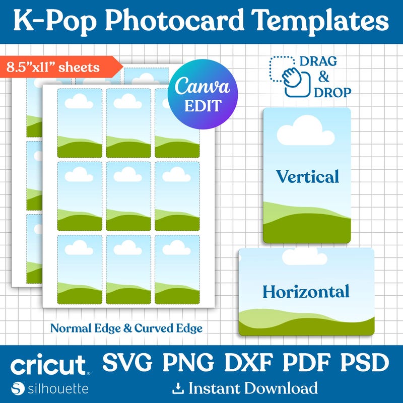 Kpop Photocards Templates - Etsy
